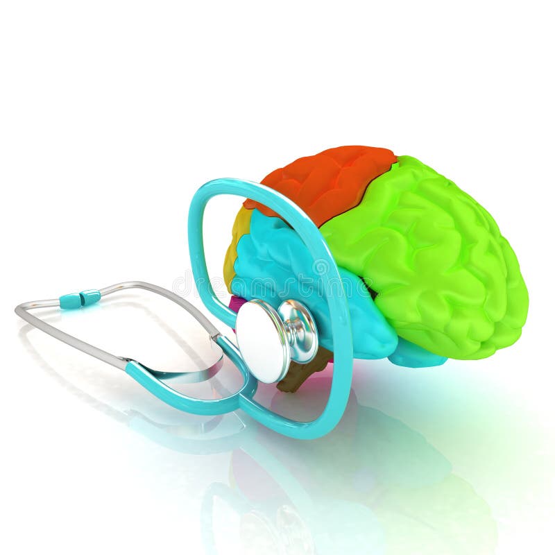 Stethoscope and Brain. 3d Illustration Stock Illustration ...