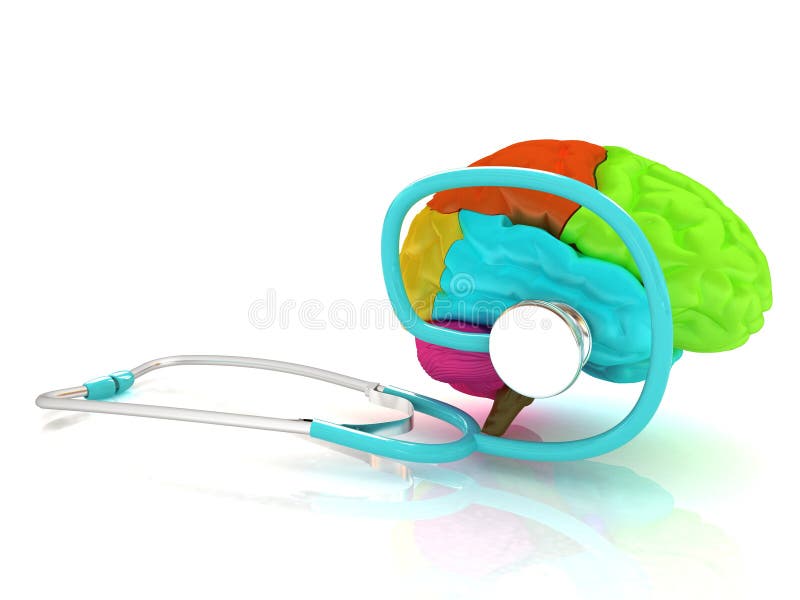 Stethoscope and Brain. 3d Illustration Stock Illustration ...