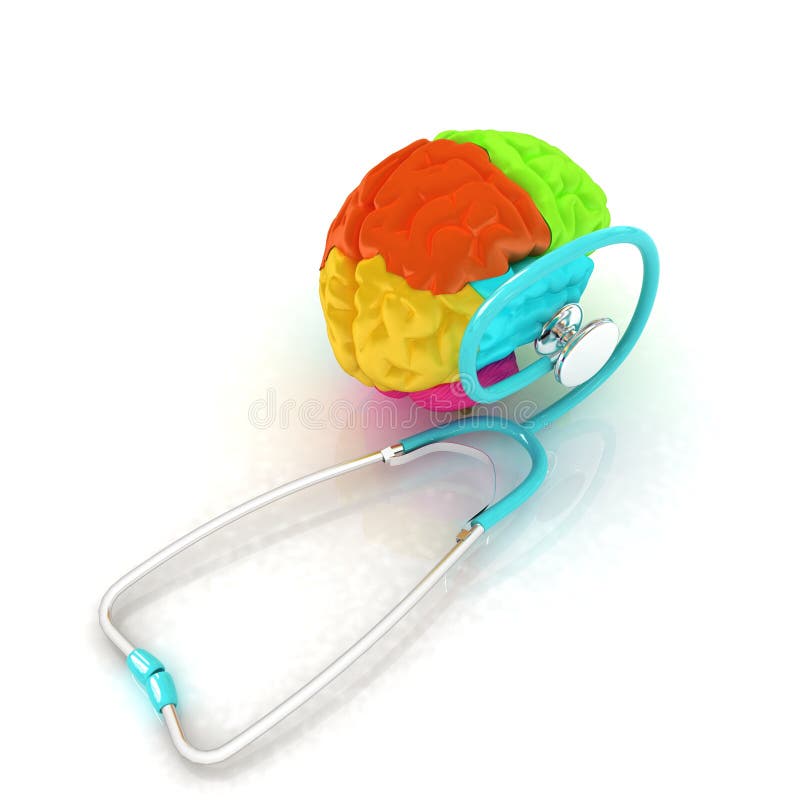 The Stethoscope and Brain. 3d Illustration Stock Illustration ...