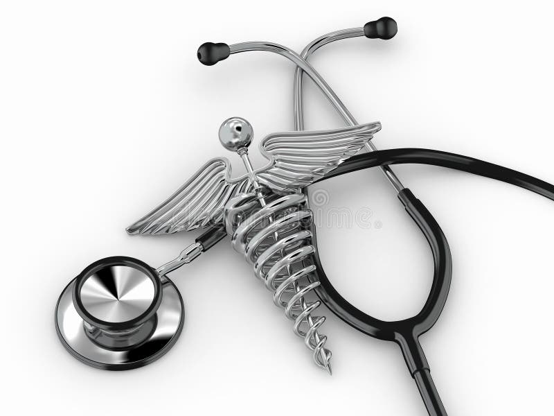 Stethoscope with Caduceus Symbol. 3d Stock Illustration - Illustration ...