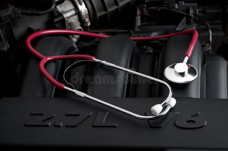 Stethoscope on a Car Engine Stock Photo - Image of mechanical, vehicle ...