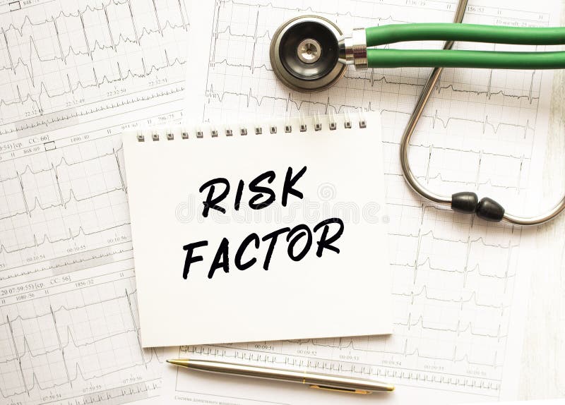 Stethoscope with Cardiogram and Notepad with Text RISK FACTOR. Medical ...