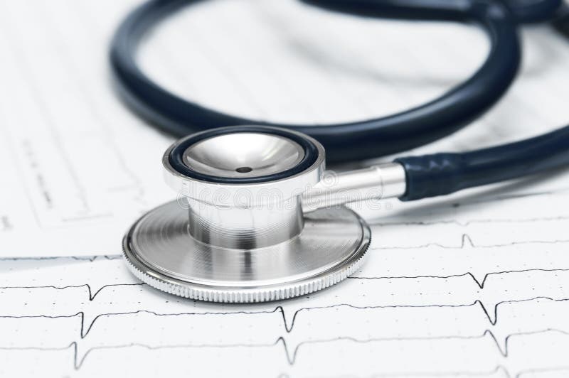 Stethoscope on the Cardiogram Stock Image - Image of internal ...