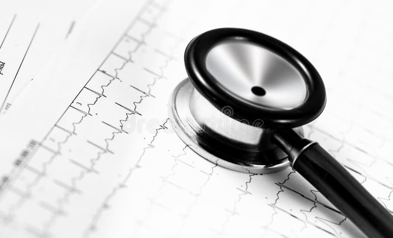 Stethoscope and Cardiolog Analytics Closeup Stock Photo - Image of ...