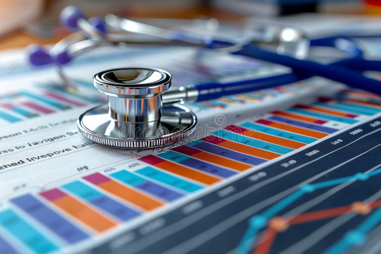 Stethoscope on Chart and Graph, Medical , Analyzing Concept Stock Photo ...