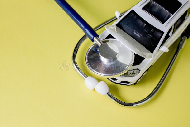 Stethoscope Checking Up the Car with Car Service Icon, Concept of Car ...