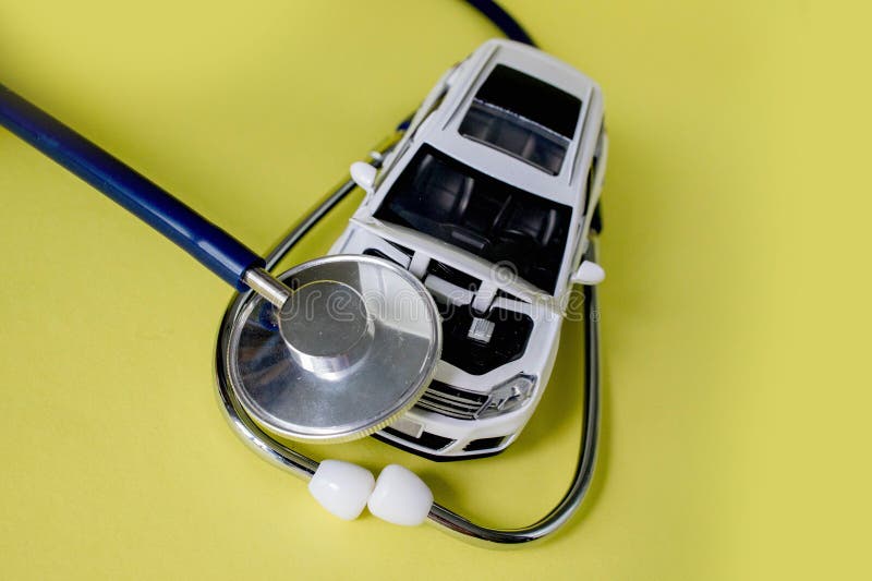 Stethoscope Checking Up the Car with Car Service Icon, Concept of Car ...