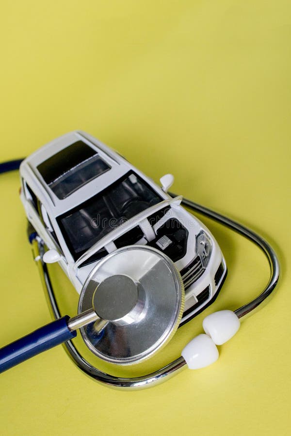 Stethoscope Checking Up the Car with Car Service Icon, Concept of Car ...