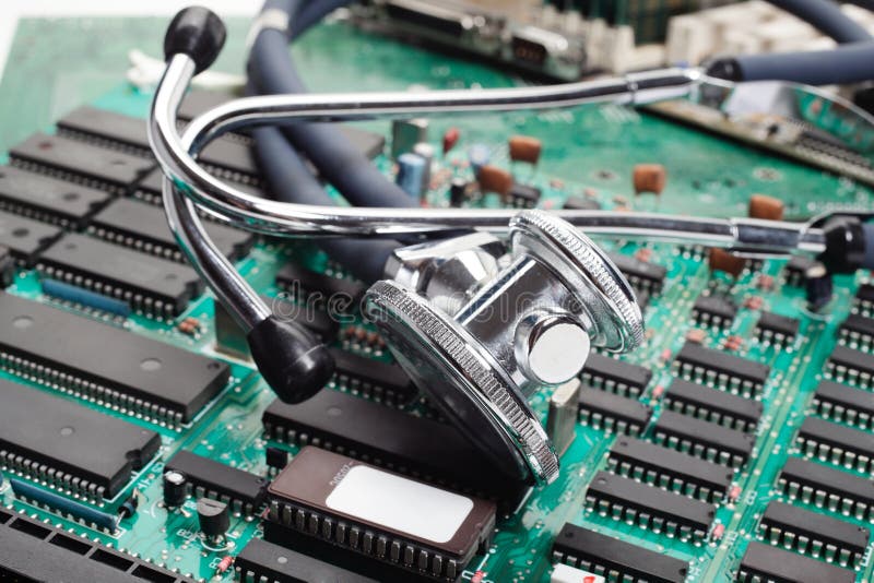 Stethoscope on Circuit Board Stock Photo - Image of engineering ...