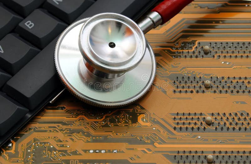 Stethoscope and Circuit Board Stock Photo - Image of chart, document ...