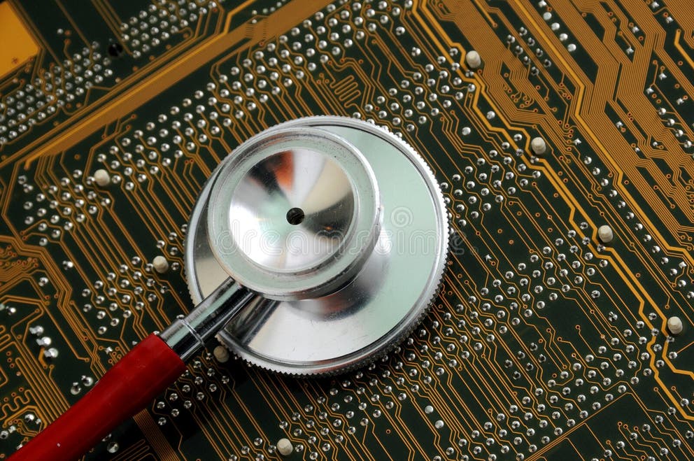 Stethoscope and Circuit Board Stock Image - Image of modern, document ...