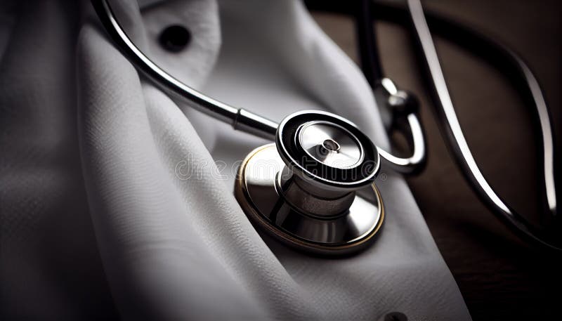 Stethoscope on Clean Table Doctor Work Tool ,generative AI Stock ...