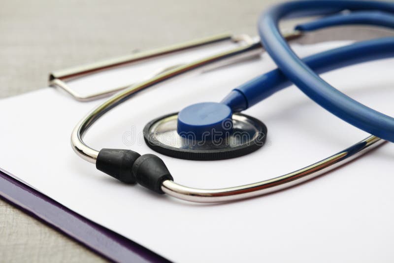 A Stethoscope and a Clipboard for Notes As a Medical Check Concept ...