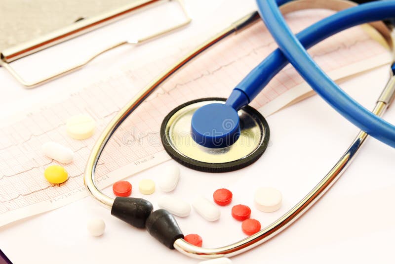 A Stethoscope and a Clipboard for Notes As a Medical Check Concept ...