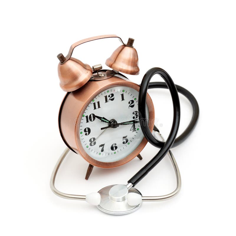 Stethoscope With Clock And Electrocardiogram Stock Photo - Image of ...