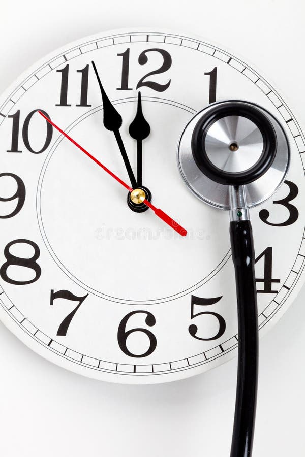 Stethoscope With Clock And Electrocardiogram Stock Photo - Image of ...