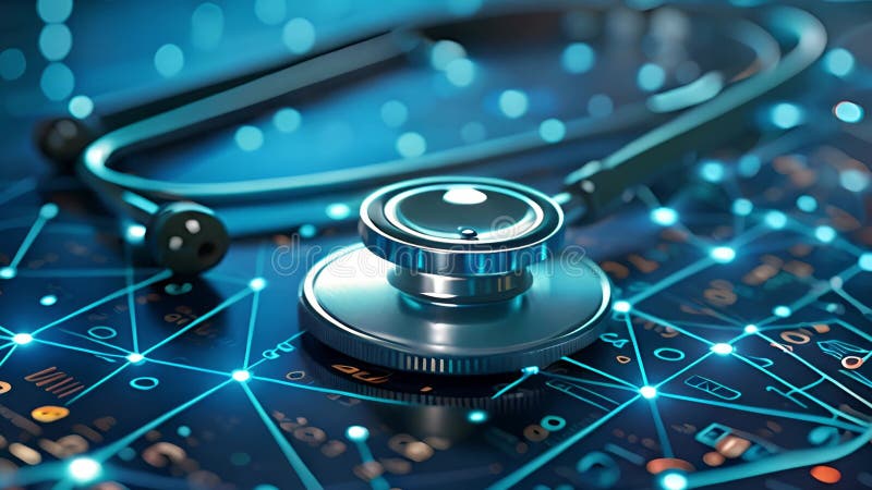 Stethoscope on Computer Chip: Medical Technology Concept Stock Footage ...