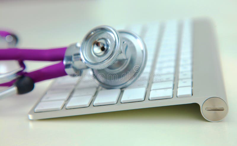 Stethoscope and Computer on a Desk in the Office Stock Image - Image of ...
