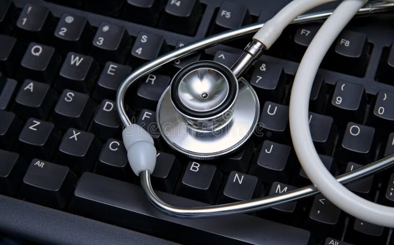 Stethoscope on a Computer Keyboard Stock Photo - Image of hipaa ...
