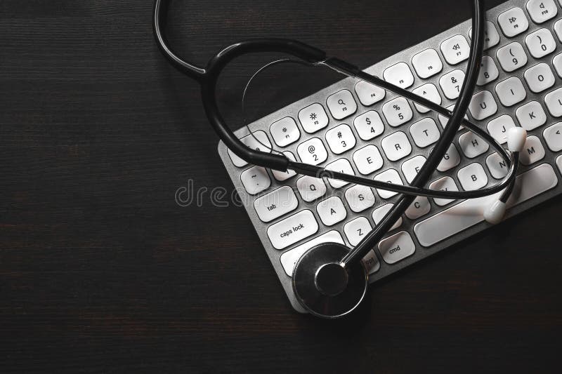 Stethoscope and Computer Keyboard on Doctor S Desk Stock Image - Image ...