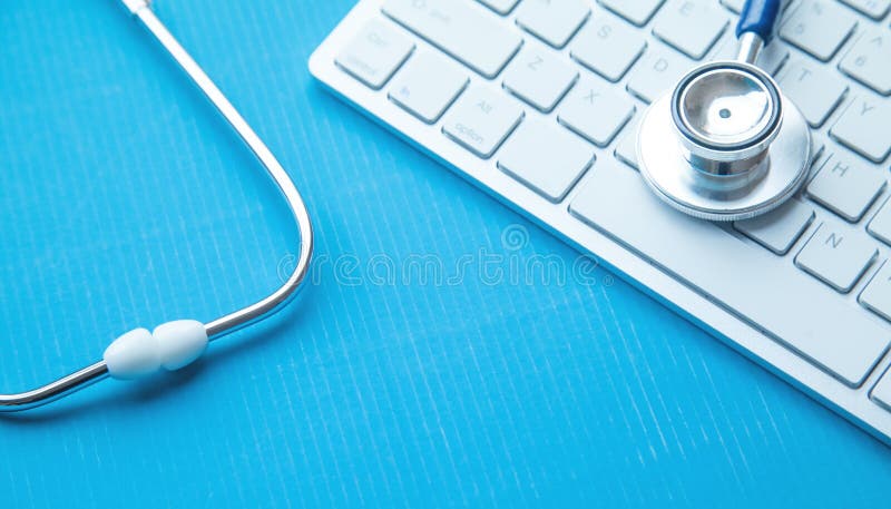 Stethoscope with Computer Keyboard. Medical Stock Photo - Image of ...