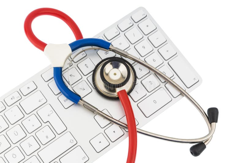 Stethoscope and Keyboard of a Computer Stock Image - Image of ...