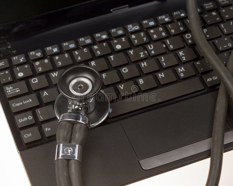 Stethoscope on computer stock image. Image of clipping - 32701787