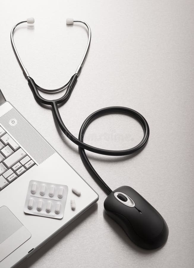 Stethoscope Computer Mouse Medical Online Concept Stock Photo - Image ...