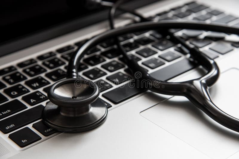 Stethoscope and computer stock photo. Image of desk, equipment - 64406418