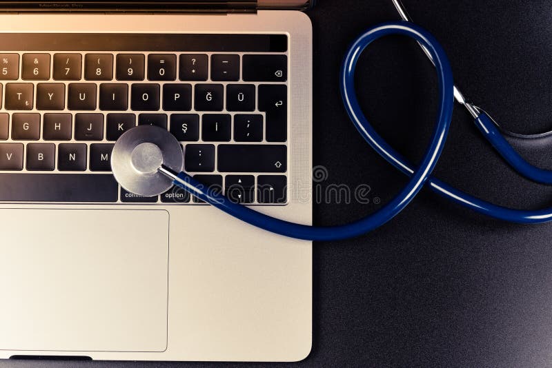 Stethoscope and computer stock image. Image of healthy - 133134521