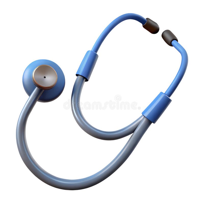 Stethoscope, 3d Rendering Blue Stethoscope Isolated on White Background ...