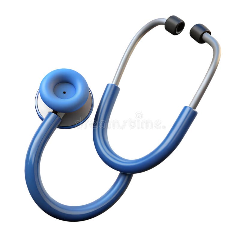 Stethoscope, 3d Rendering Blue Stethoscope Isolated on White Background ...