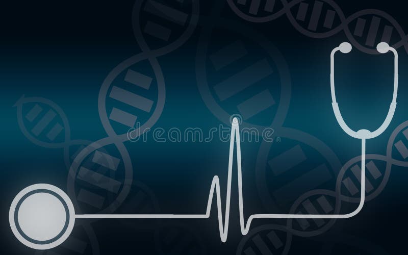 Stethoscope with DNA Structure Background Stock Illustration ...
