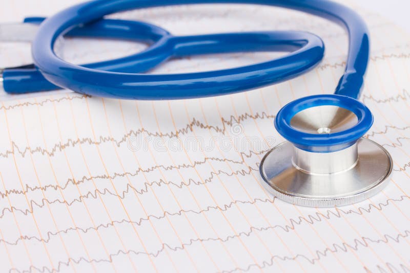Stethoscope on ECG stock image. Image of heartbeat, diagnostic - 31621597