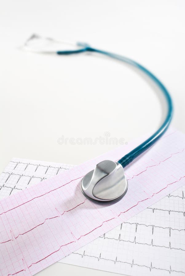 Stethoscope and ECG stock photo. Image of heart, competence - 40396668