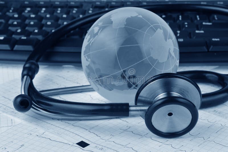 The Stethoscope on the Electrical Diagram Stock Photo - Image of ...