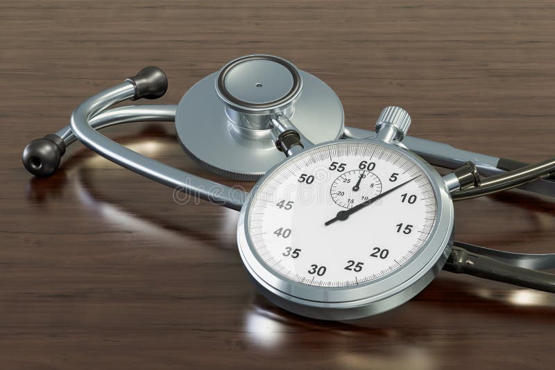 Stethoscope with Stopwatch, 3D Rendering Stock Illustration ...
