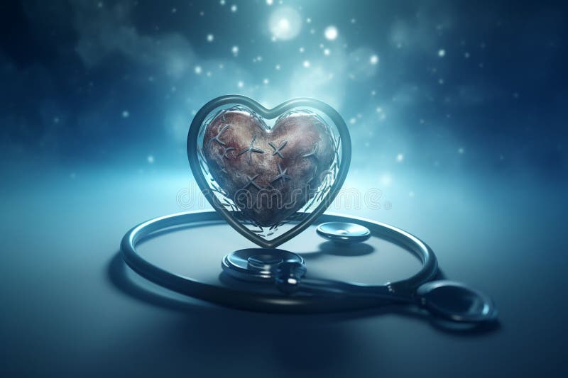 Stethoscope Forming a Heart Shape Symbolizing Stock Illustration ...