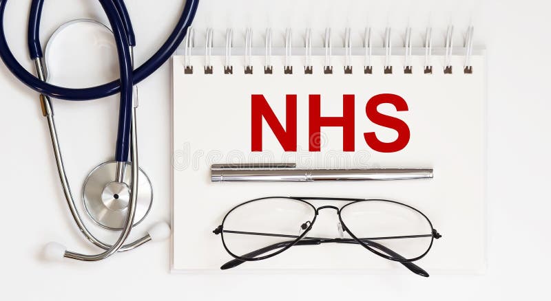 Stethoscope,glasses and Pen with Notepad with Text NHS Stock Photo ...