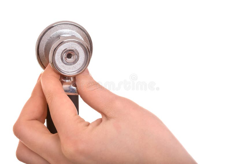Stethoscope and Hand. Medicine Equipment Stock Image - Image of ...