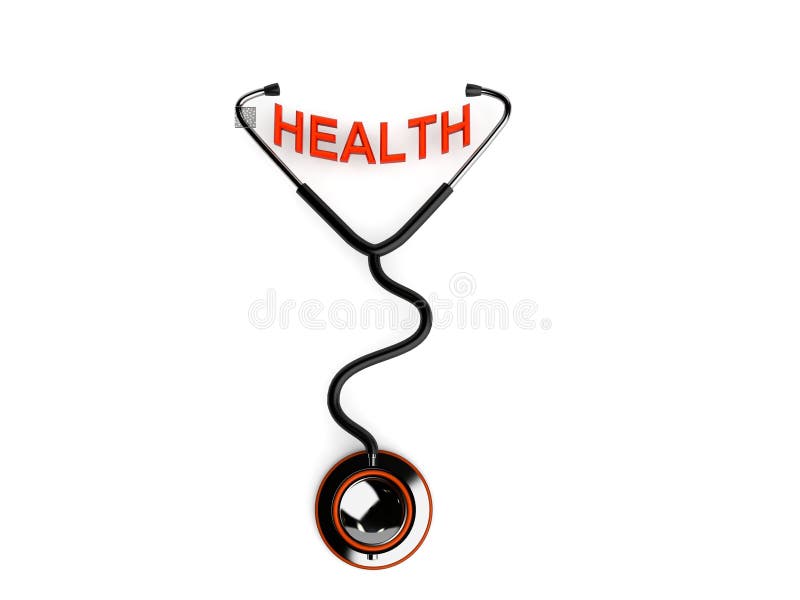 Stethoscope and Health Text Stock Illustration - Illustration of ...