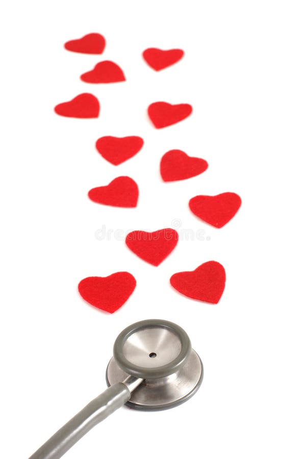 Stethoscope with hearts stock image. Image of clinical - 7597057