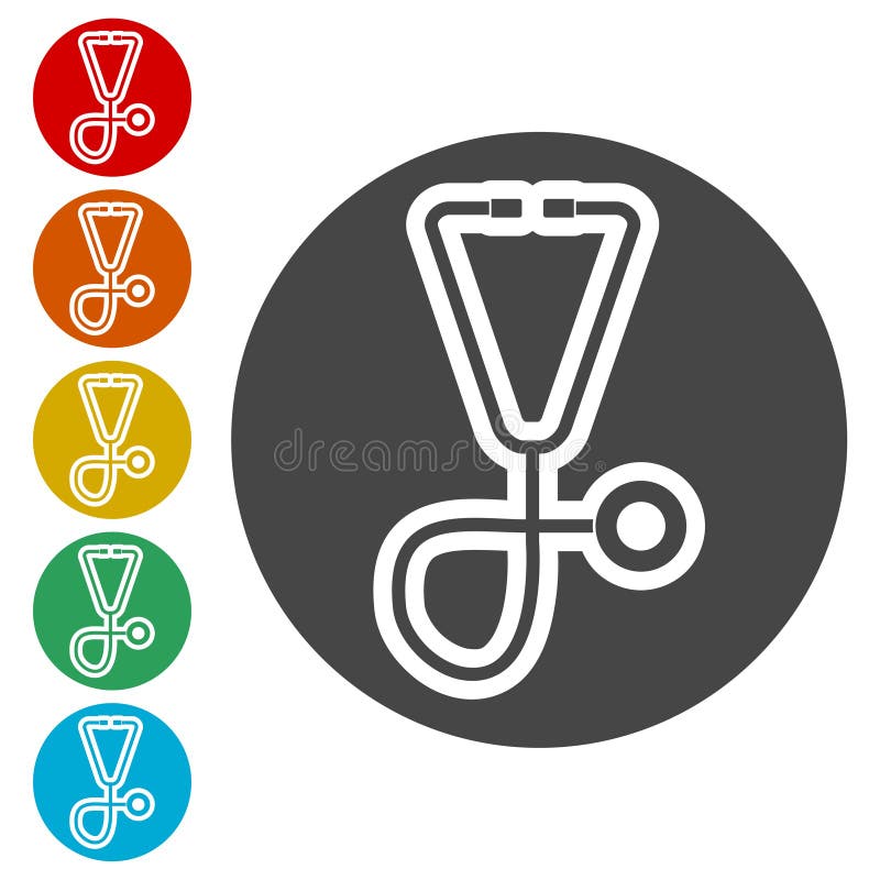 Simple Stethoscope Icons Set Stock Illustration - Illustration of ...