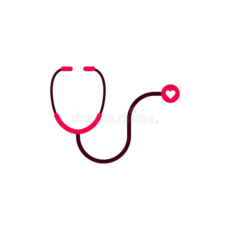 Stethoscope Icon Flat Vector Illustration Stock Vector - Illustration ...