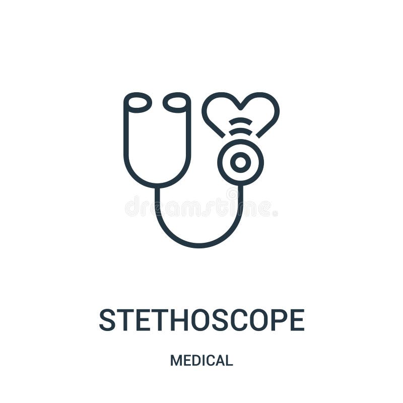 Stethoscope Icon Vector from Women Health Collection. Thin Line ...
