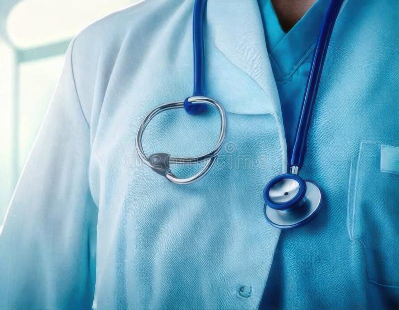 Stethoscope Inside a Medical Jacket Stock Illustration - Illustration ...