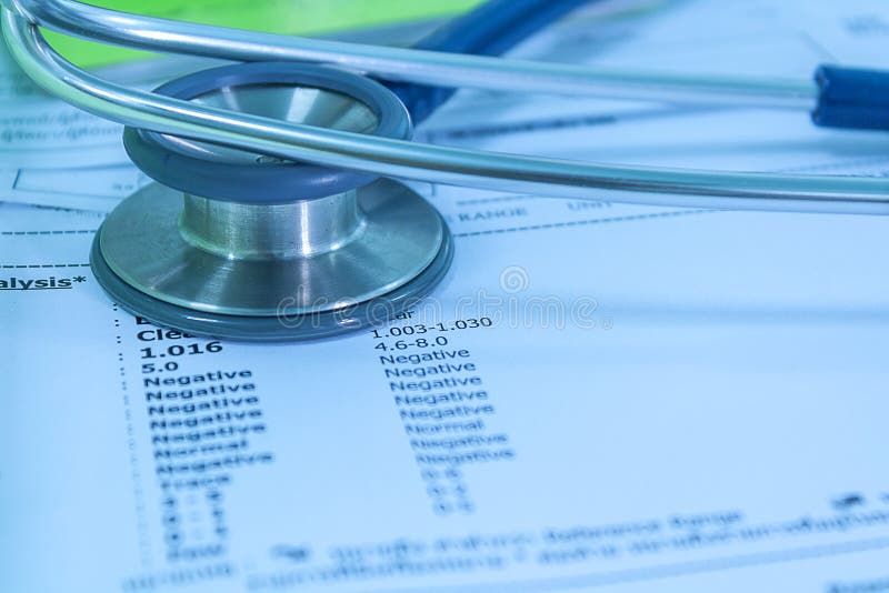Stethoscope on Laboratory Report Stock Image - Image of analysis ...