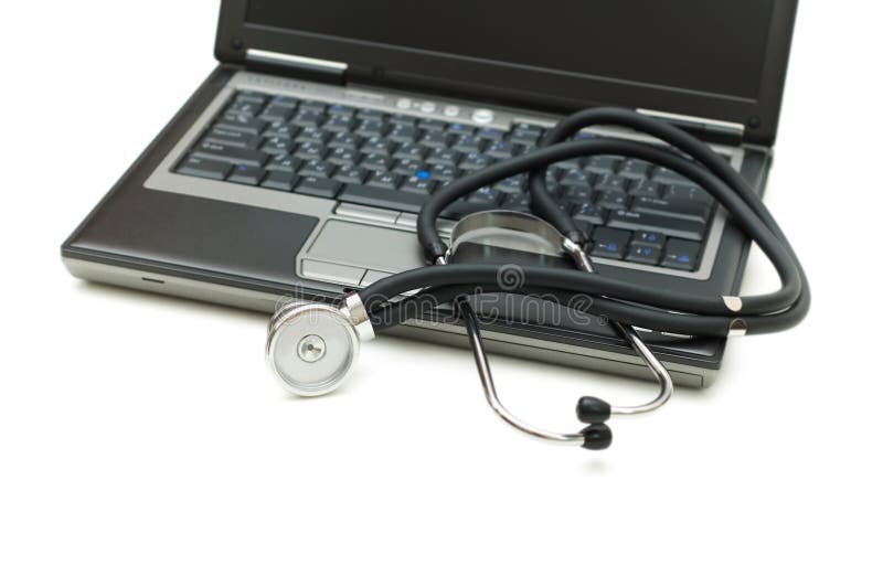 Stethoscope and laptop stock photo. Image of stethoscope - 5909676