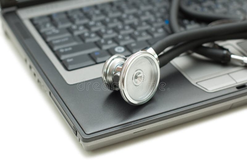 Stethoscope and laptop stock image. Image of technology - 5921321