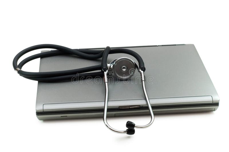 Stethoscope and laptop stock photo. Image of discovery - 5921330